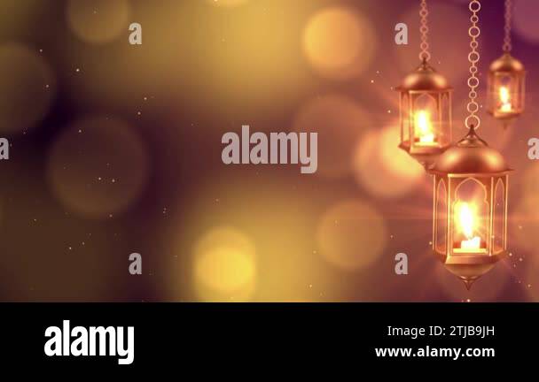 Animated Ramadan Lanterns. Traditional Islamic gold Backgrounds for LED ...