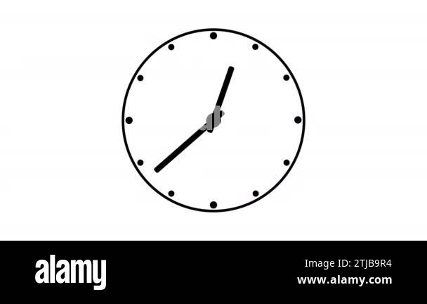 Video animation of a black analog clock icon with moving arrows in ...