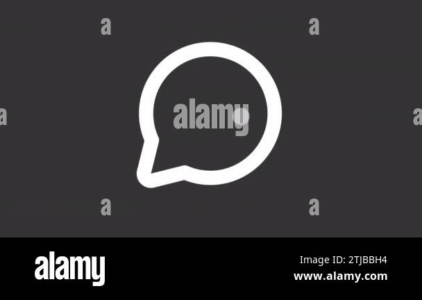 Animated comment white line ui icon. Reply to media post. Seamless loop HD video with alpha ...