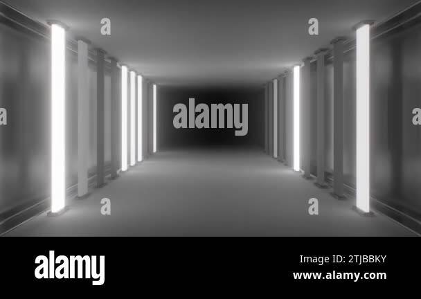 Fast Flashing Lights Black and White Strobe Neon Tunnel Corridor Hall ...