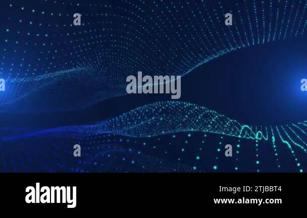 abstract digital wave flow 4k animation Cyber or technology background ...