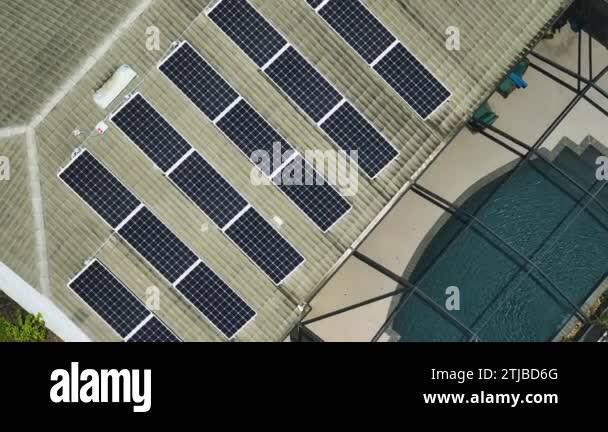 Standard american residential house with rooftop covered with solar ...