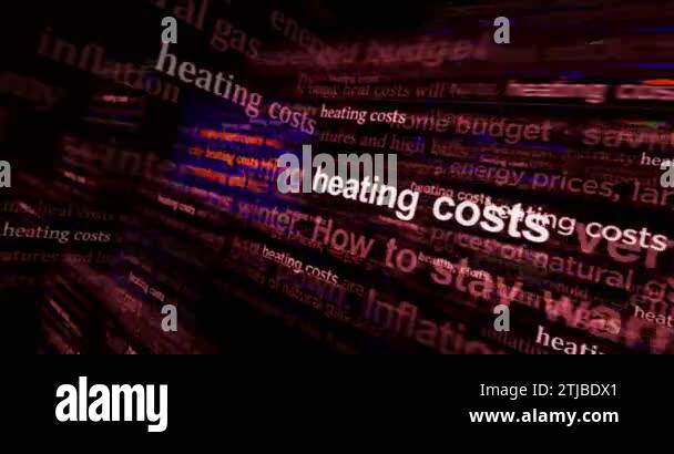 Headline news across media with Heating costs, crisis, energy inflation ...