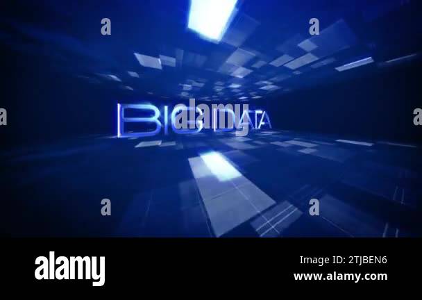 Big Data text Science technology futuristic 3D cinematic title ...