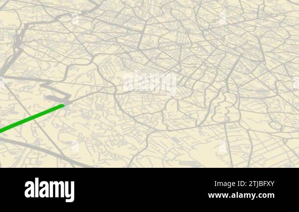 3D rendering GPS map navigator with direction path, different color of ...