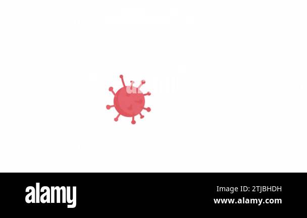 Animated influenza pandemic element. Infectious risk. Diseases transmission. Flat cartoon style ...