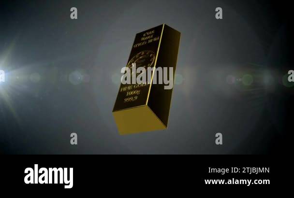 a collection of gold bar fell golden blocks in black background 3d 4k ...