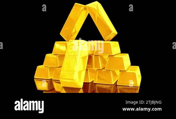 gold bricks golden bars wealth financial rich economy business money ...
