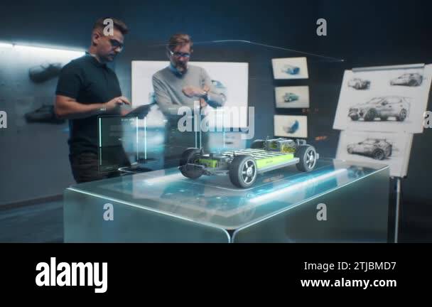 Two development engineers test the body aerodynamics of a new eco ...