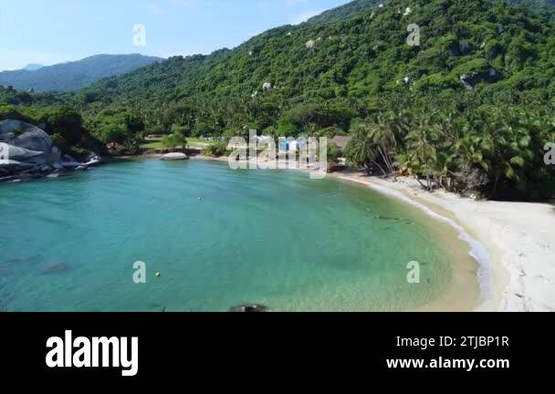 Santa Marta Colombia , Tayrona Natural Park Caribbean sea ocean - Drone ...