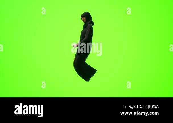 Arab Muslim women dancing while drunk in black dress, realistic 3D ...
