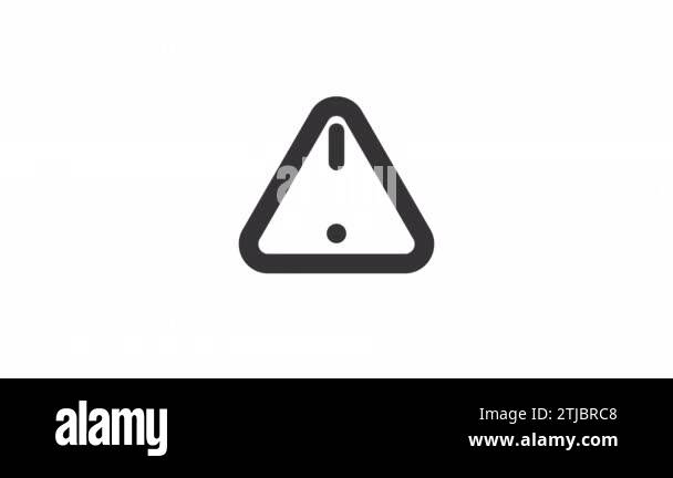Animated caution linear ui icon. Triangle shaped sign. Alert. Seamless ...