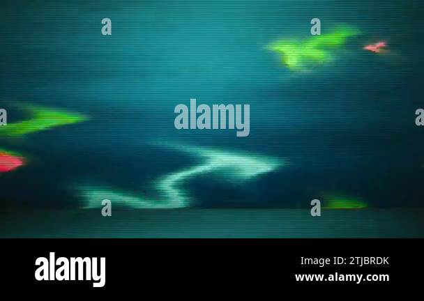 Multi-colored noisy bad tv effects, interference sci-fi dreamy ...