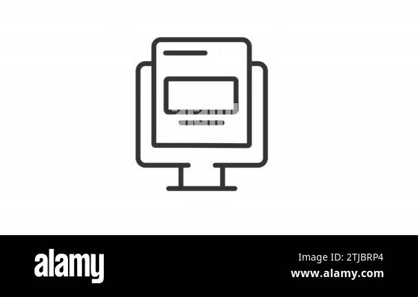 Animated landing page linear icon. Website capture page. Promotional ...