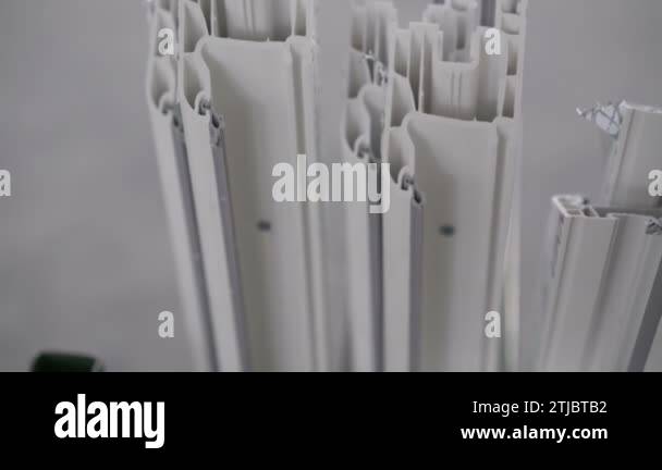 Plastic profile of the windows at the window factory 4K Stock Video ...