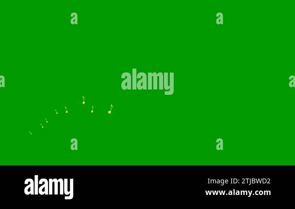Animated golden notes fly from left to right. A wave of flying notes ...