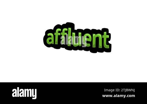 White screen animation video written AFFLUENT Stock Video Footage - Alamy
