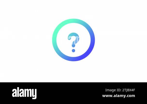 Animated question gradient ui icon. Support page. Fix problem. Seamless loop 4k video with alpha ...