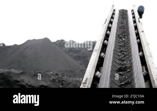 mining coal conveyor belt machine loading coal mine 4k HD Stock Video ...