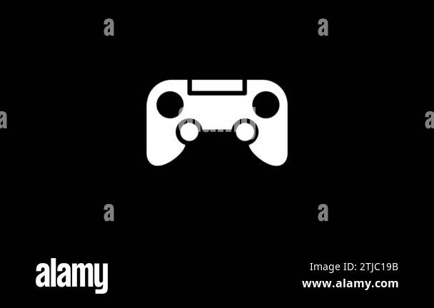 White picture of joystick on a black background. game joystick for ...