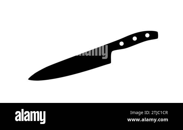This is the animated silhouette of a kitchen chef knife low cut motion ...