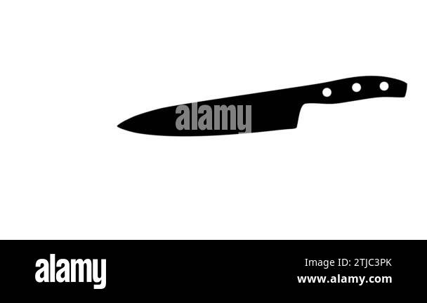 This is the animated silhouette of a kitchen chef knife baton cut ...
