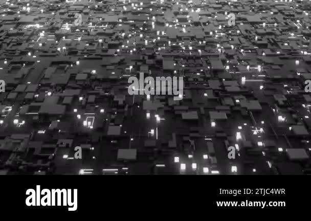 Quantum computing concept. Artificial Intelligence theme. 4K UHD ...