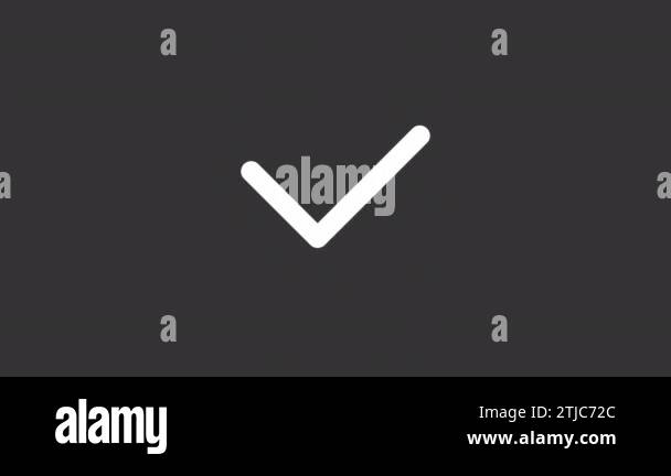 Animated tick white line ui icon. System operation completed. Seamless ...