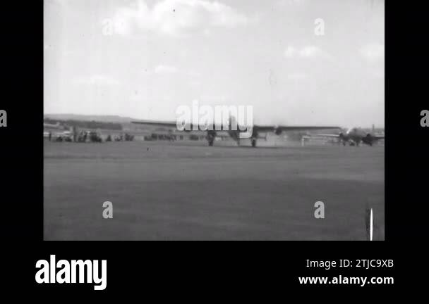 Four engine british propeller transport aircraft Stock Videos & Footage ...