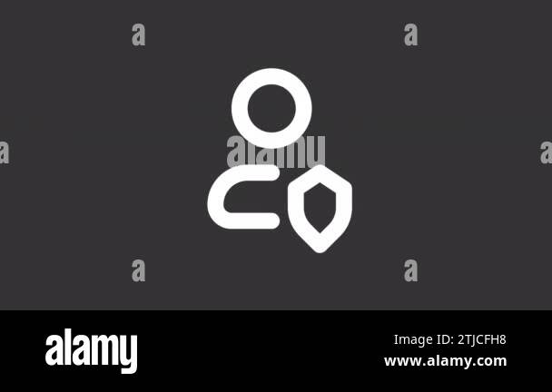 Animated private white line ui icon. Contact under protection. Seamless loop 4k video with alpha ...
