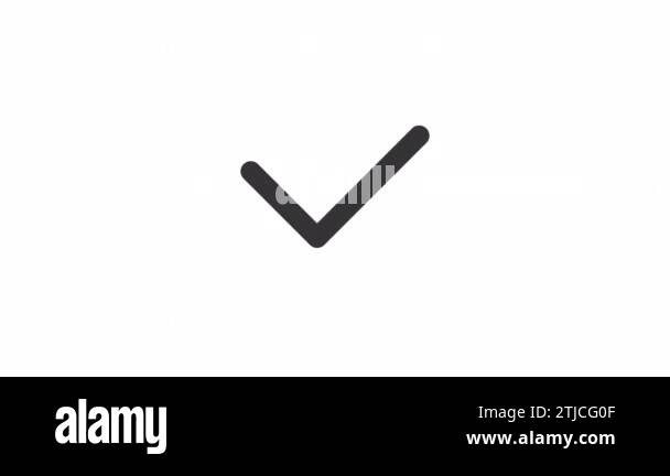 Animated checkmark linear ui icon. System operation completed. Seamless loop 4k video with alpha ...