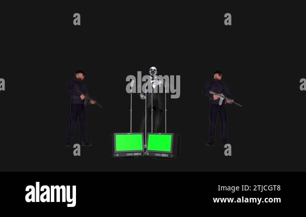 Corrupt Clown Politician Guarded By Armed Forces Doing A Speech Behind ...