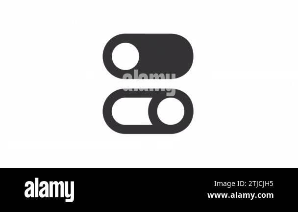 Animated shifting line ui icon. Switch on and off buttons. Seamless ...