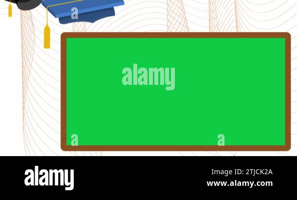 Smaller green screen with graduation hats. Graduation cap animation ...