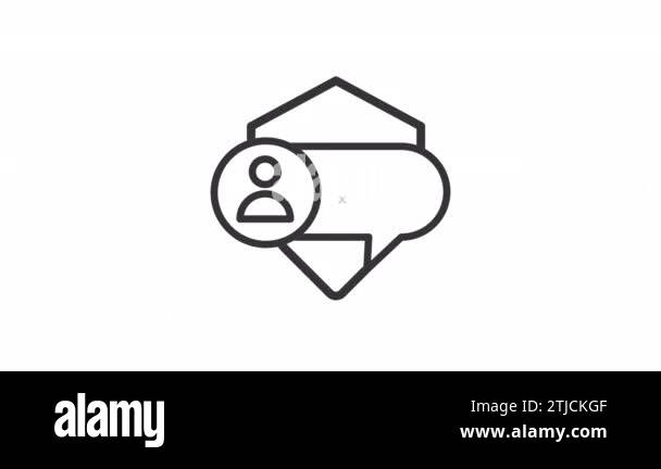 Animated Encryption Linear Icon Encrypted Messaging Personal Information Security Seamless