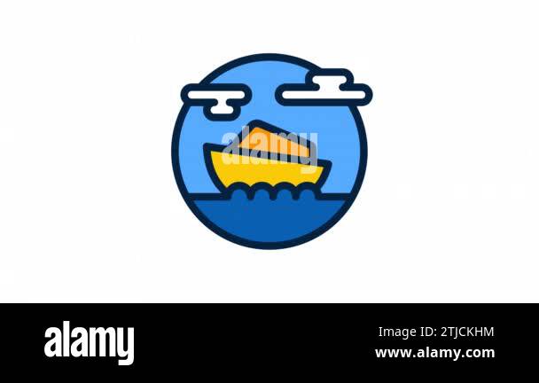 Speedboat, Transportation animated icon on transparent background Stock ...