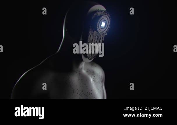 Highly Stylized Render of an Advanced Cyborg, Android, Robot, AI. 3D ...