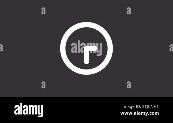 Animated clock white line ui icon. Waiting time. Seamless loop 4k video ...