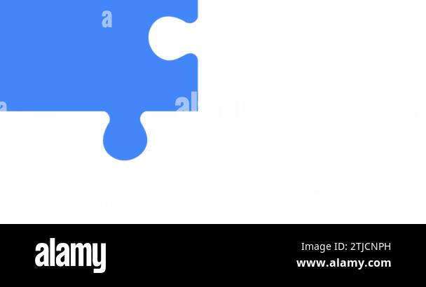 Simple puzzle animation on white background. the four pieces of the ...