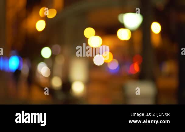 Out of focus background plate of sidewalk in downtown urban area at ...