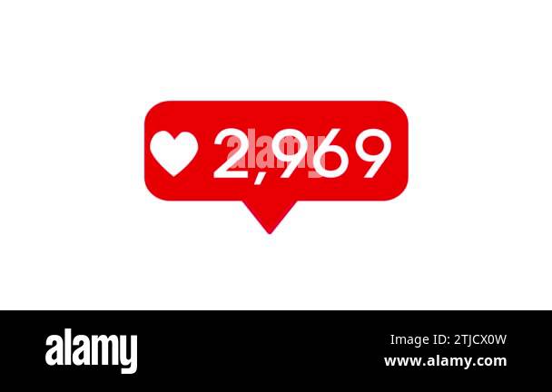 Likes counter quickly increase animation with user interface. Social ...