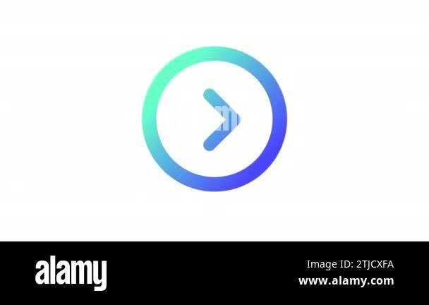 Animated forward gradient ui icon. Next web page. Right arrow. Seamless ...