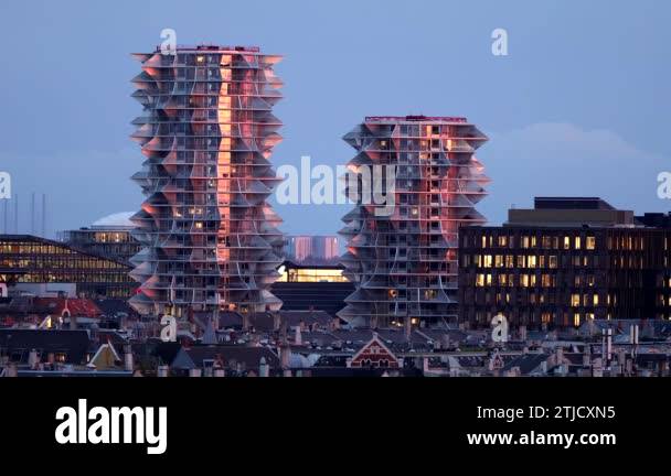 Copenhagen, Denmark A sunset view over the buildings known as the ...