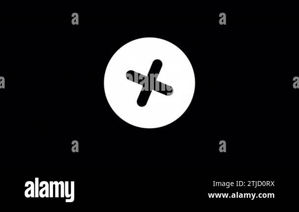 Animated failure white glyph ui icon. Close app. Seamless loop 4k video ...