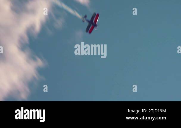 Private plane crash. A small plane during an aerobatic simulation ...