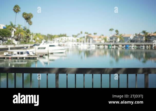 Bridge near boat docks on the backside of a California neighborhood for ...