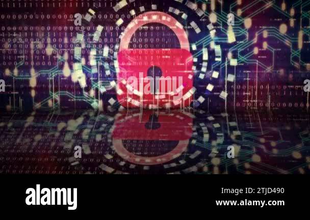 Animation depicting the concept of cyber security. 4K UHD seamless ...