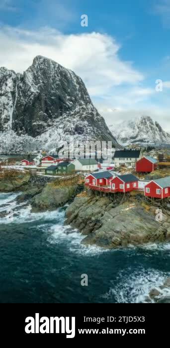 Traditional rorbu hut house on the lofoten islands Stock Videos ...