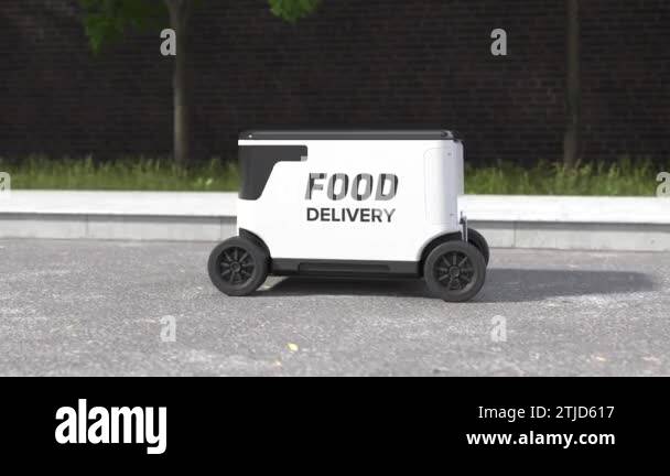 Autonomous delivery robot, The robot is delivering the goods, Delivery ...