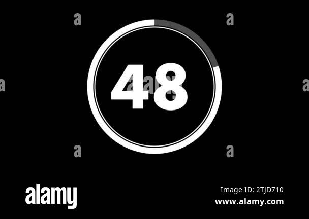 Black and white sixty seconds (1 minute) countdown with a circle reveal ...
